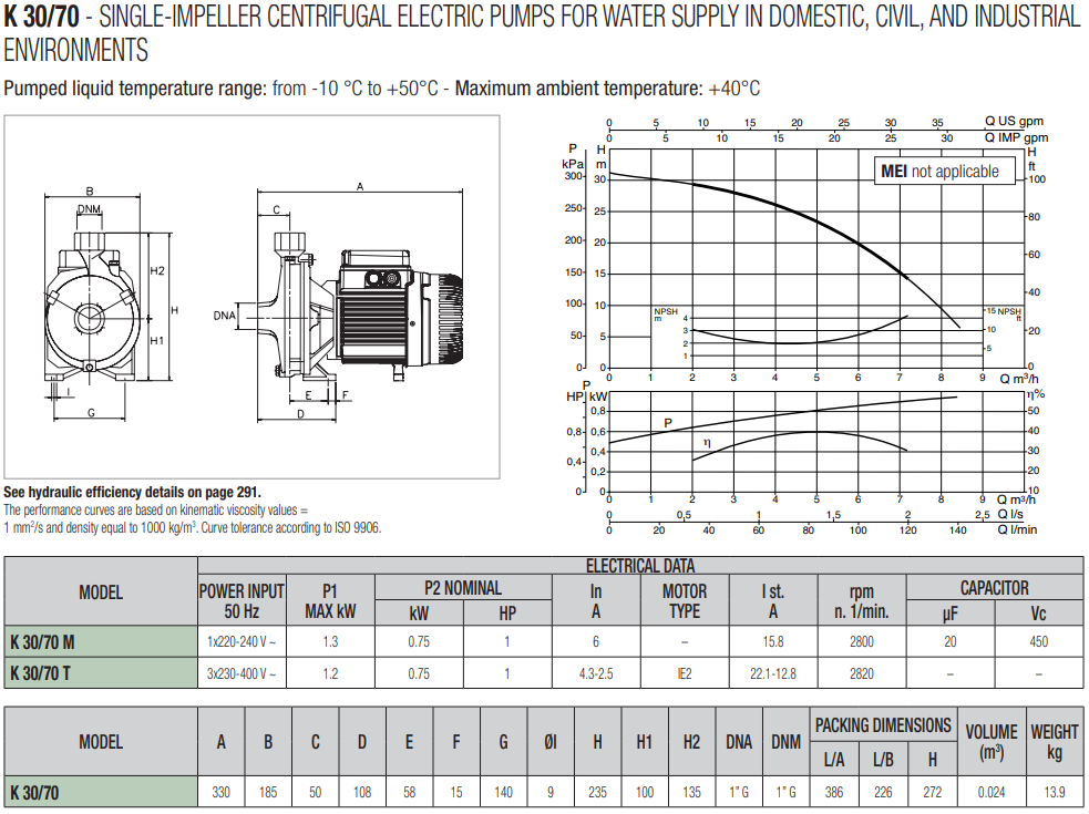 Buy DAB K 30/70 T-IE3 Single-Impeller Centrifugal Pump
