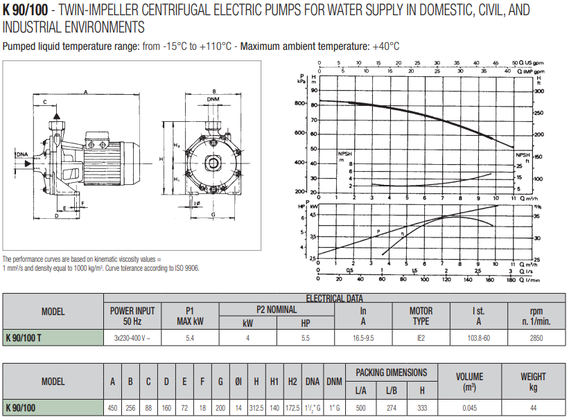 Buy DAB K 90/100 T-IE3 Twin-Impeller Centrifugal Pump