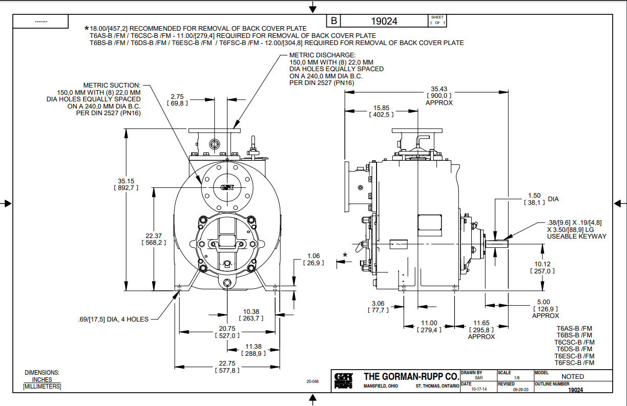 Gorman-Rupp Super T Series Self Priming Pump Model T6A60S-B/FM