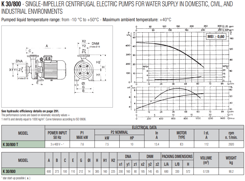 Buy DAB K 30/800 T-IE3 Single-Impeller Centrifugal Pump
